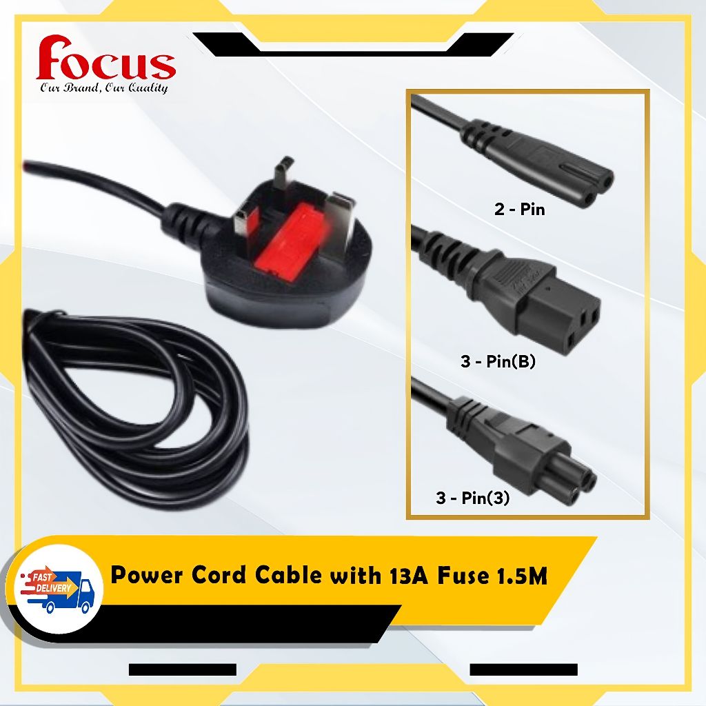 3 Pin Power Cable / Notebook Power Cable / 2 Pin Power Cable / CPU ...