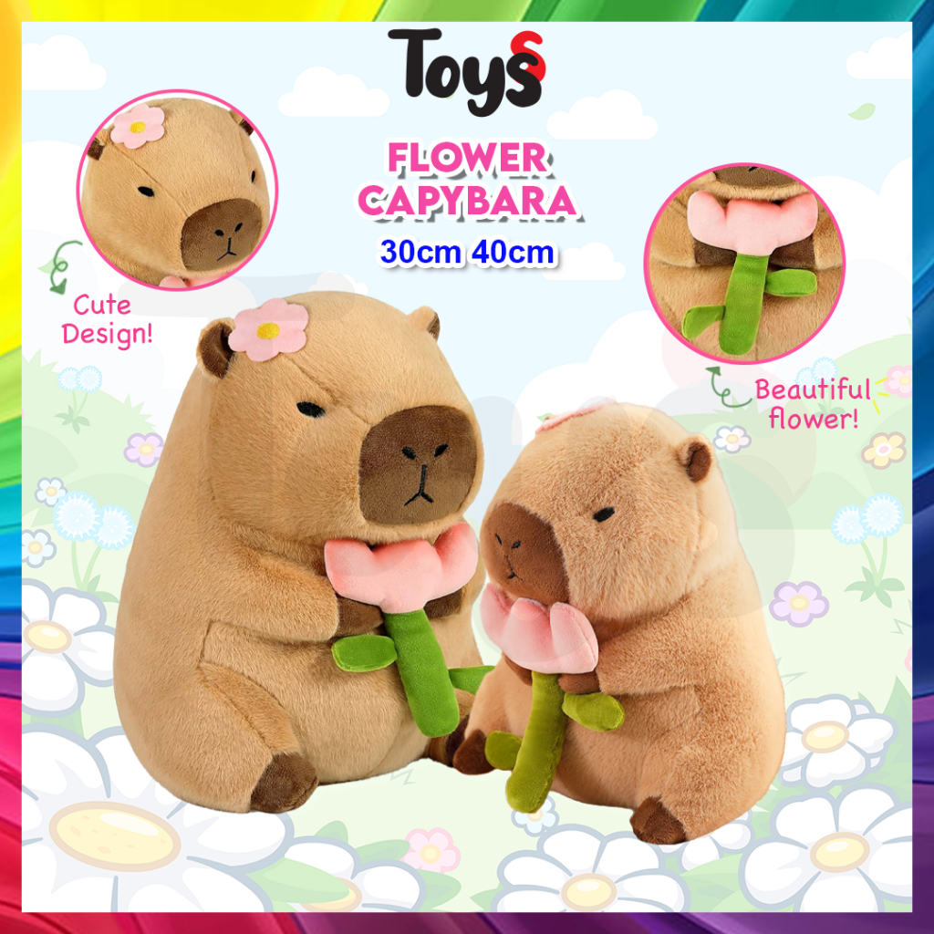 Toyss Flower Capybara Patung Capybara Plushie Gift for Girl Anniversaru ...