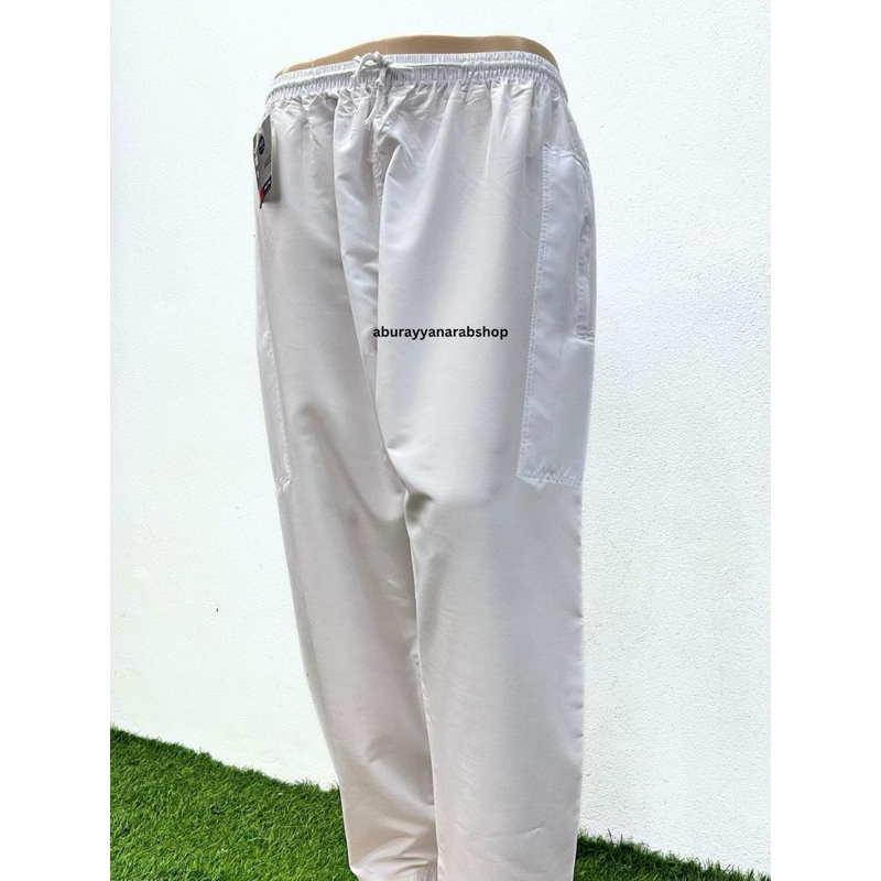 Seluar jubah lelaki dewasa putih cotton lembut pinggang getah ber tali ...