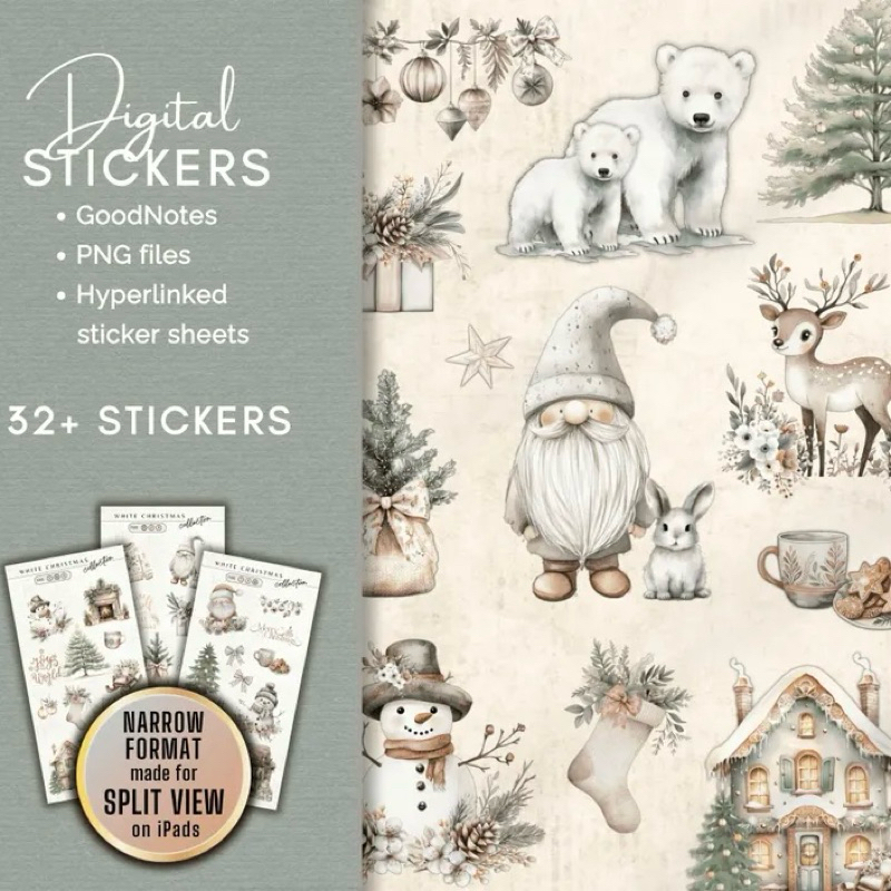 Christmas Digital Stickers - Digital Planner, GoodNotes & PNG Files ...