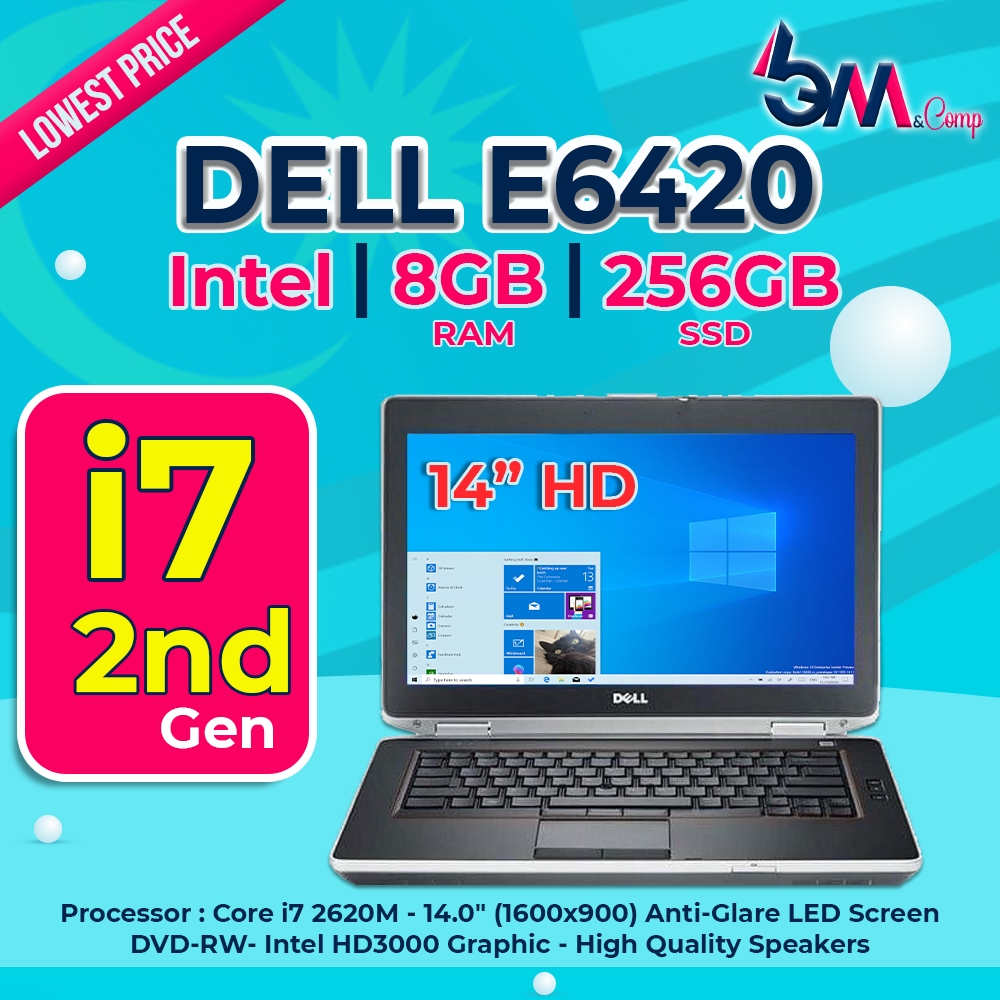 Dell Latitude E6420 - 14" - Core i7 2nd gen - Windows 10 Pro - 4 GB RAM ...
