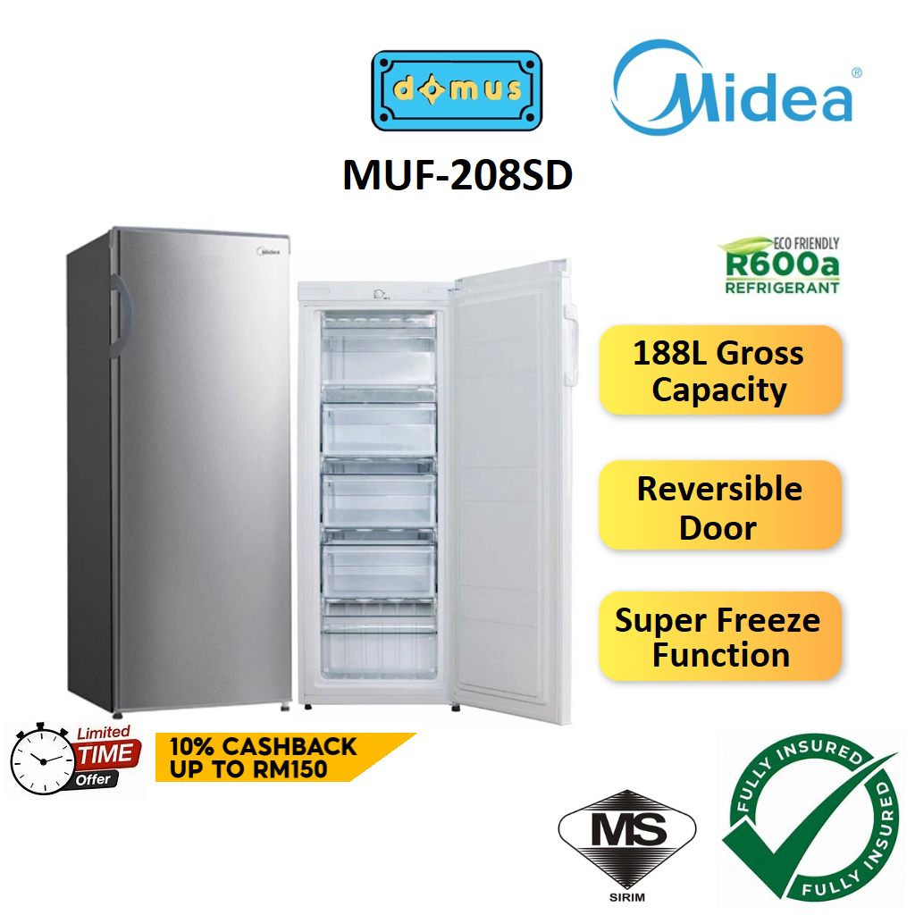 Midea / LG 188L Upright Freezer Frost Free Peti Sejuk Beku Deep Freezer ...