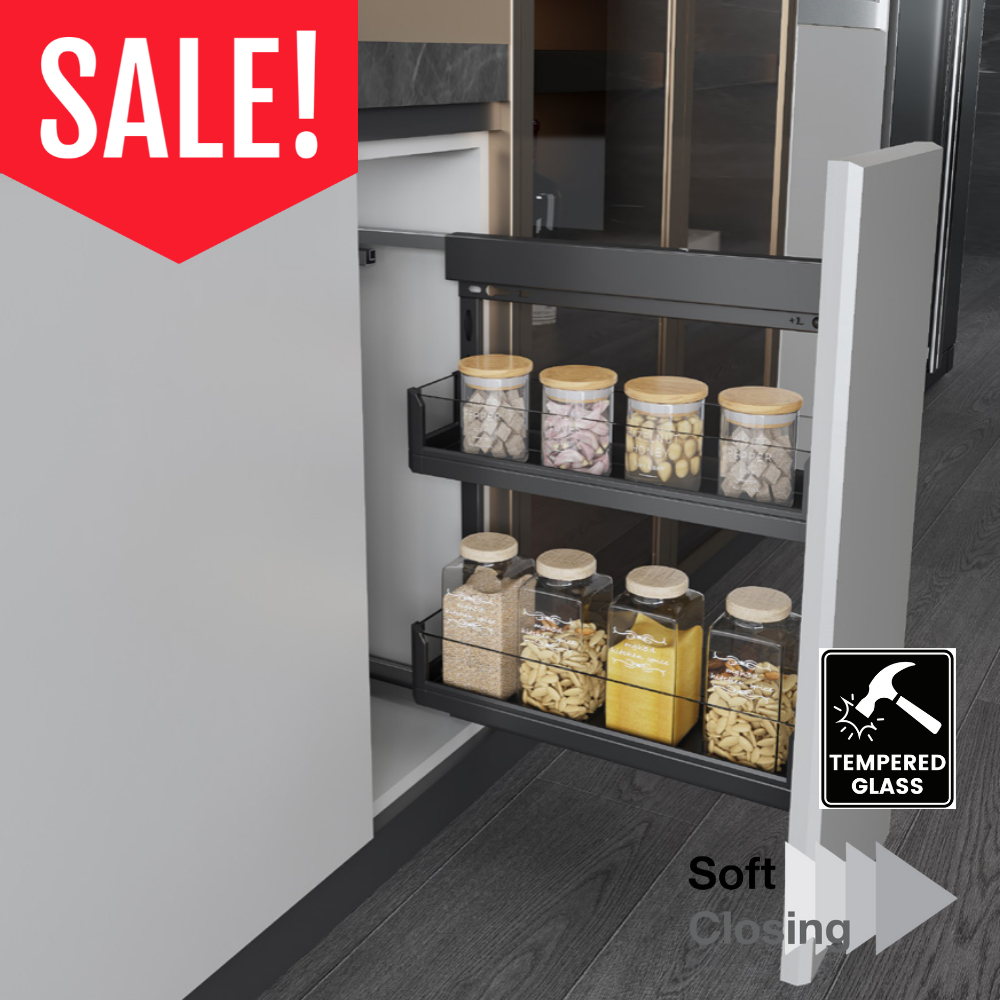 Side Mounted Pull Out Basket With Undermount Soft Closing Slide - Dark ...