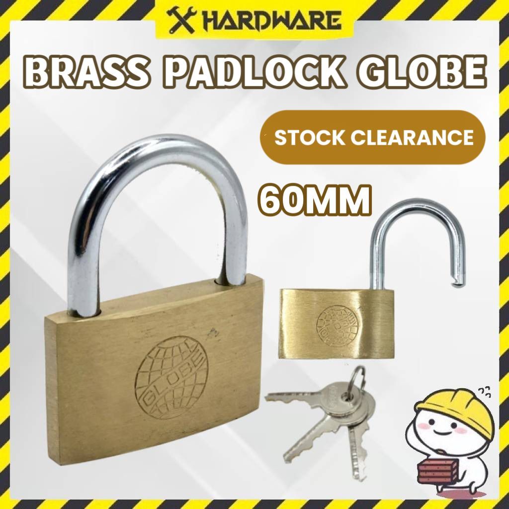 ⚡STOCK CLEARANCE⚡60MM BRASS PADLOCK GLOBE/SECURITY LOCK/BIG DOOR LOCK ...