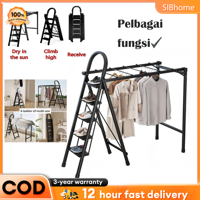 4/5 Step Tangga Lipat Ladder Ladder Foldable Household Folding Ladder ...
