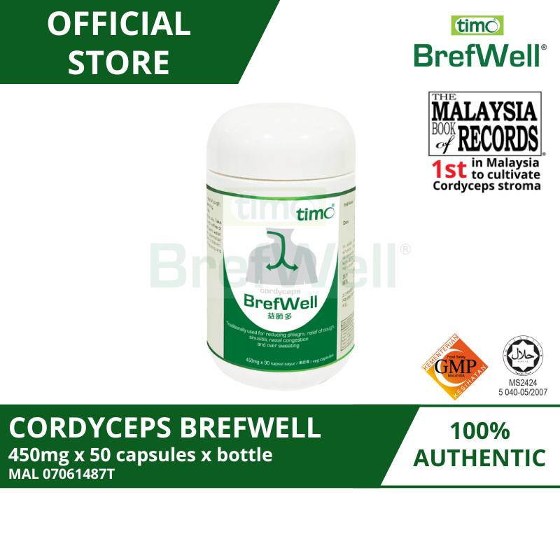 Timo Cordyceps BrefWell 50 Capsules | cough | phlegm | sinusitis ...