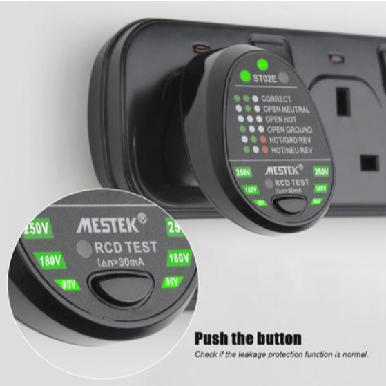 MESTEK ST02E Socket Testers / Voltage Test / Socket Detector Ground ...