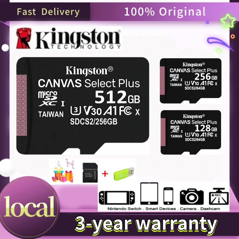 Kingston Micro SD Card 32GB/64GB/128GB/256GB Original Kingston 100MB/s ...