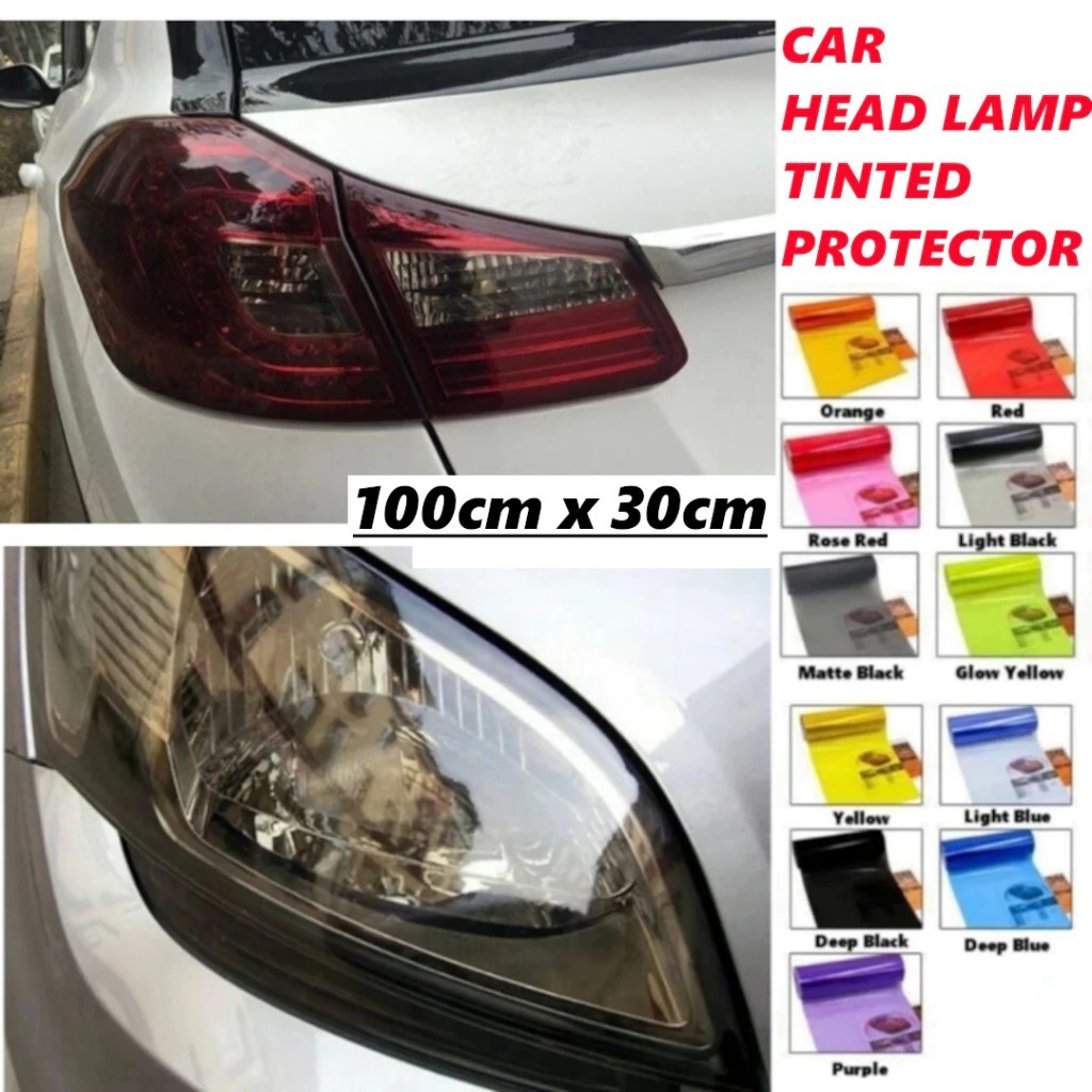 1Meter x 30cm Car Tinted Film Headlamp Headlight Fog light Tail Light ...