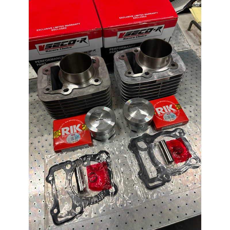 VSECO-R KAWASAKI KLX150 RACING CYLINDER BLOCK 63/66mm+RIK RING PISTON ...