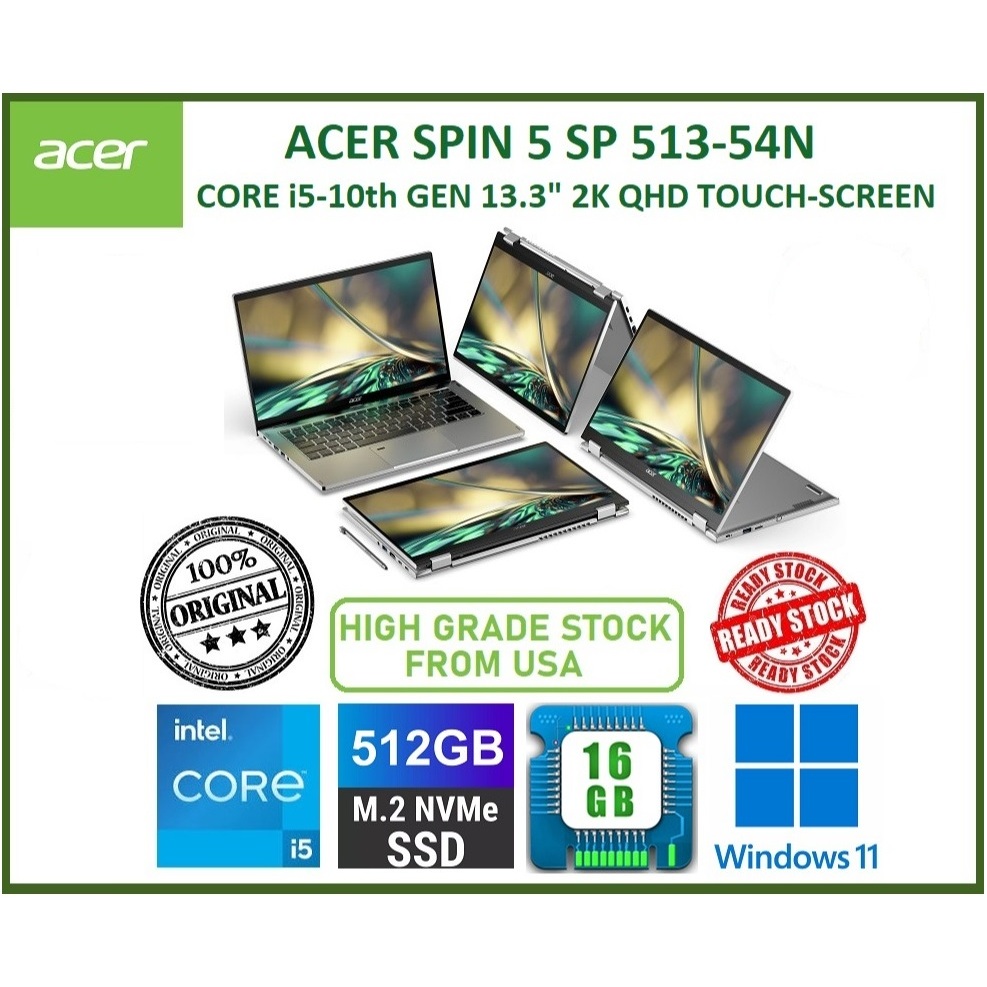 ACER SPIN 5 TouchScreen with 360 Flip (6 months Warranty) | Shopee Malaysia