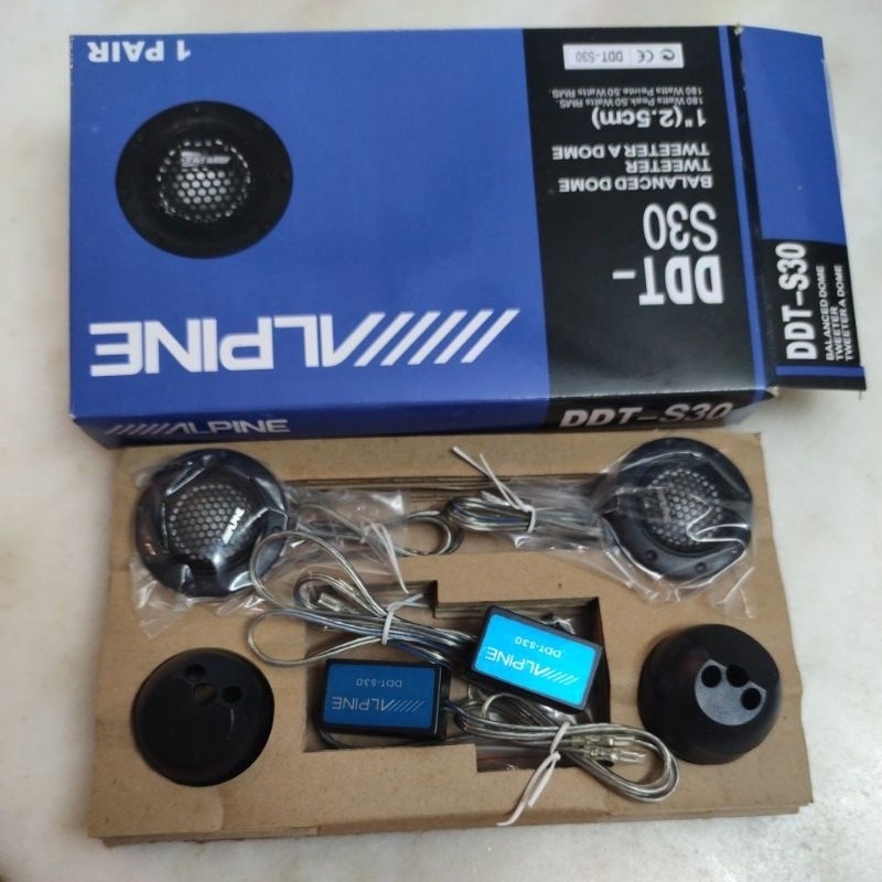 Alpine DDT-S30 Tweeter Set 2.5cm 1" 180W RMS Balanced Dome Tweeter ...