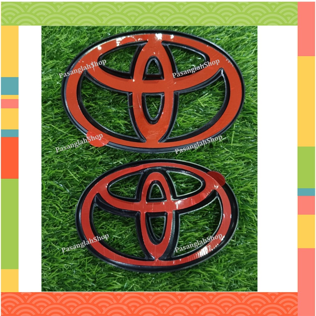 (Plug N Play) Toyota Logo Glossy black & Matte Black tampal terus tak ...