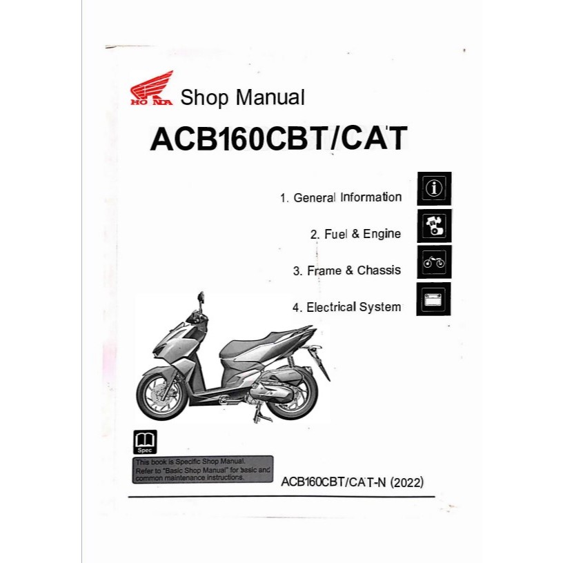 Honda Vario 160 ACB160CBT/CAT-N 2022 - 2025 Workshop Repair Service ...