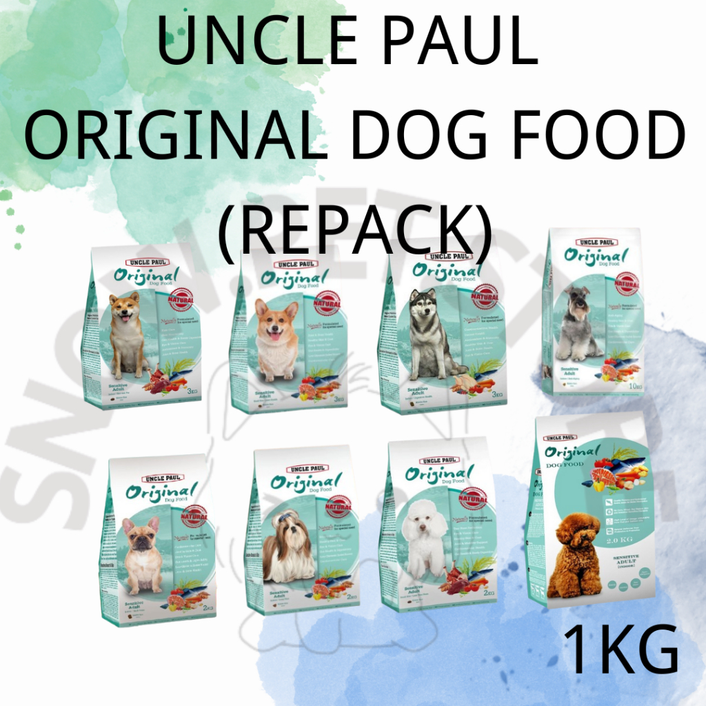 UNCLE PAUL DOG FOOD REPACK 1KG--(AGING/ LESS TEAR/INDOOR/SNUB NOSE ...