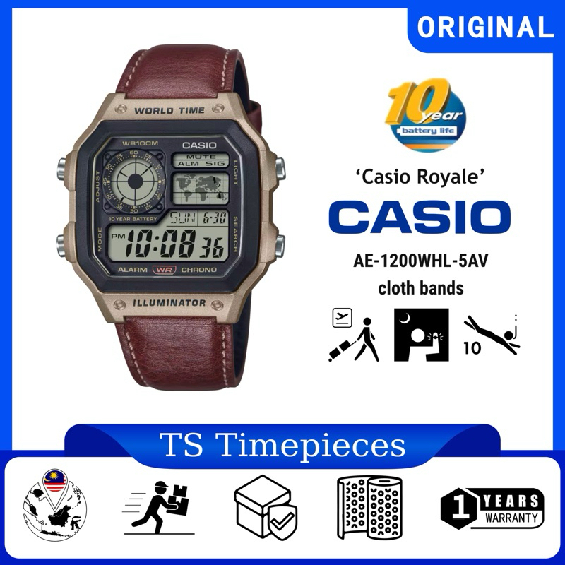 CASIO Royale AE-1200 Series AE-1200WHL-5 / AE-1200WHL / AE-1200 | Shopee Malaysia