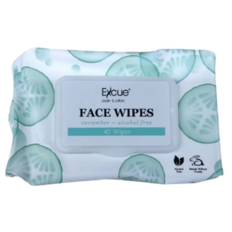 EXCUE Cleasing Face Wipes Wet Tissue Cucumber Alcohol Free 40s | Shopee ...