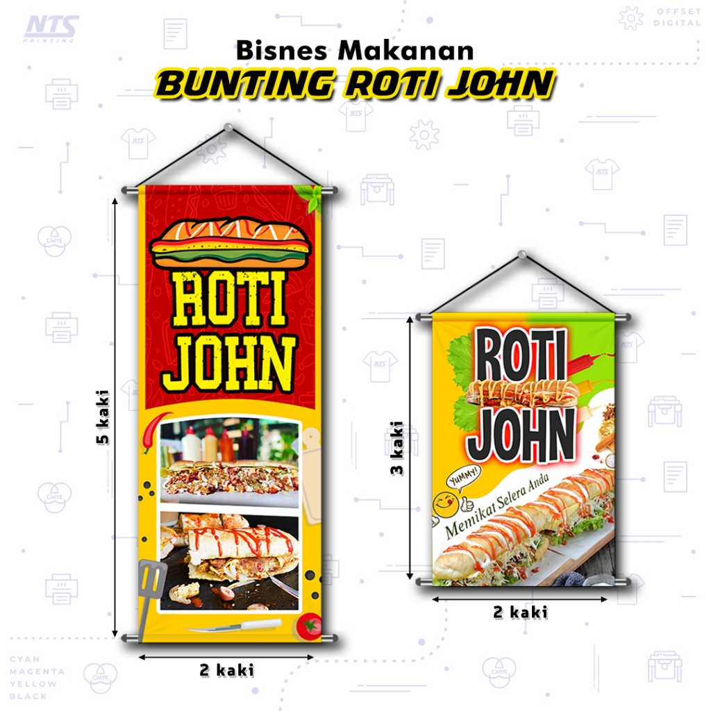 🔥READY DESIGN🔥 Bunting Roti John - Tebal / Kalis Air / Lasak/ Peniaga ...