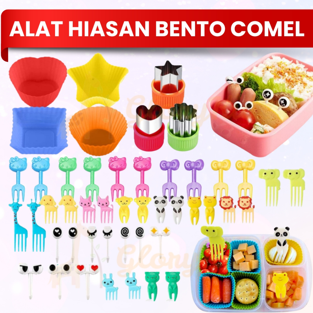 Set Bento Accessories | Kids Lunch Box | Sandwich Cutter | Alat Hiasan ...