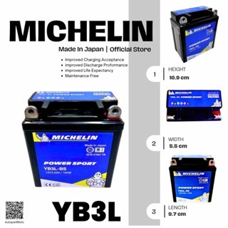 MICHELIN YB3 YB3L BATTERY MOTORCYCLE BATERI MOTOSIKAL ( NO STARTER )KRISS110 KRISS100 KRISS FL ...
