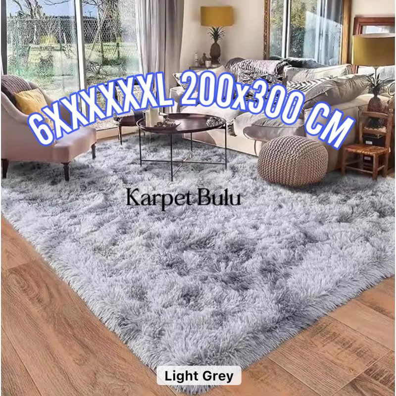Karpet Bulu 6XL Size 200x300 cm | Karpet Bulu Lembut | Fluffy Shaggy ...