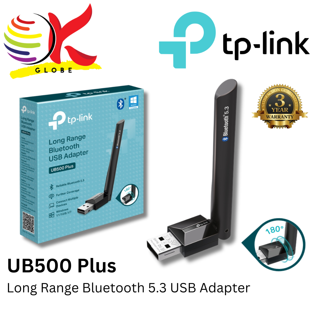 TP-LINK UB500 PLUS LONG RANGE BLUETOOTH 5.3 USB ADAPTER WITH ADJUSTABLE, MULTI-DIRECTIONAL ...