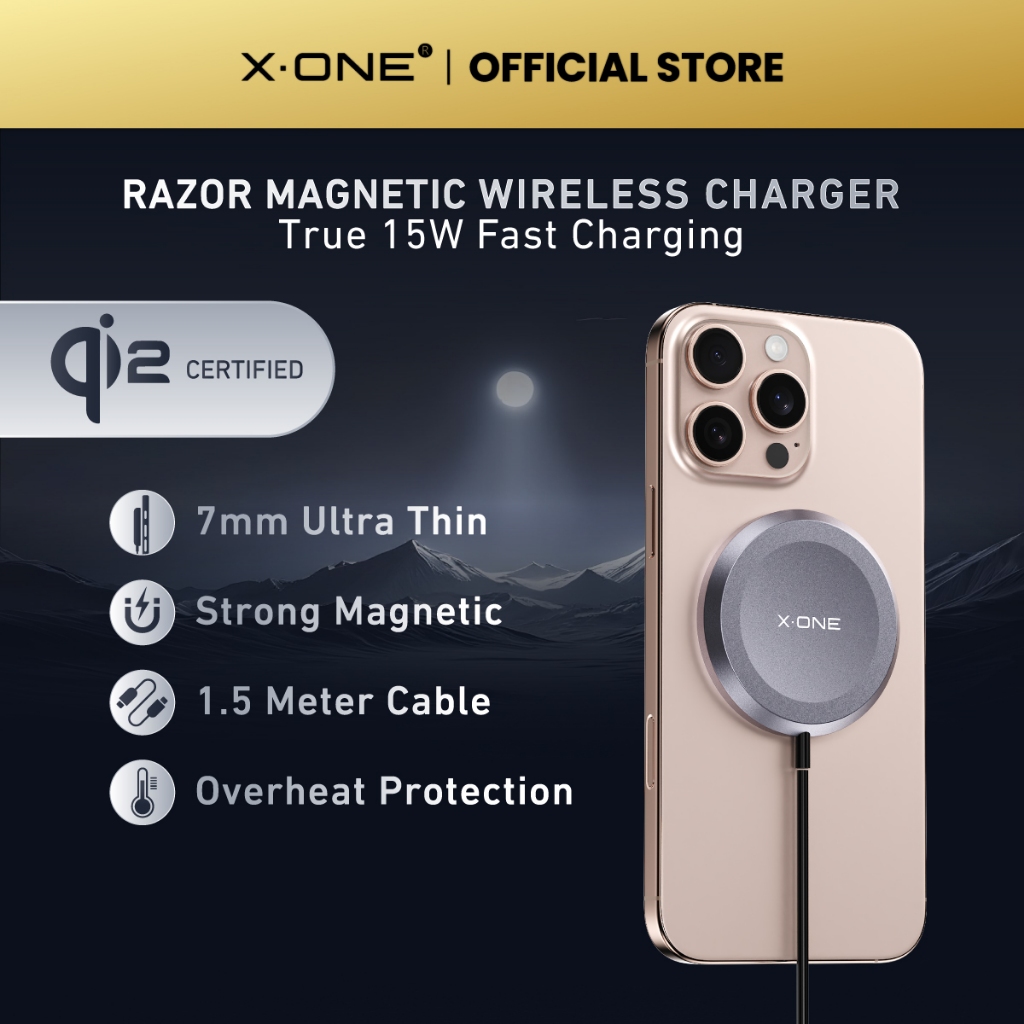 X.One Qi2 Certified Razor Magnetic 15W Fast Wireless Charger for iPhone ...