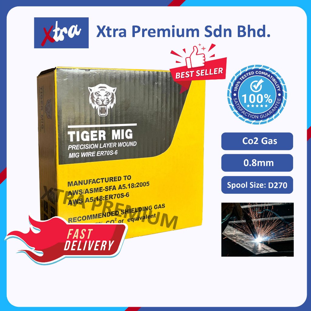 TIGER MIG CO2 Wire (0.8MM) D270 SPOOL #MIG #CO2 WIRE #ER70S-6 #USE CO2 ...