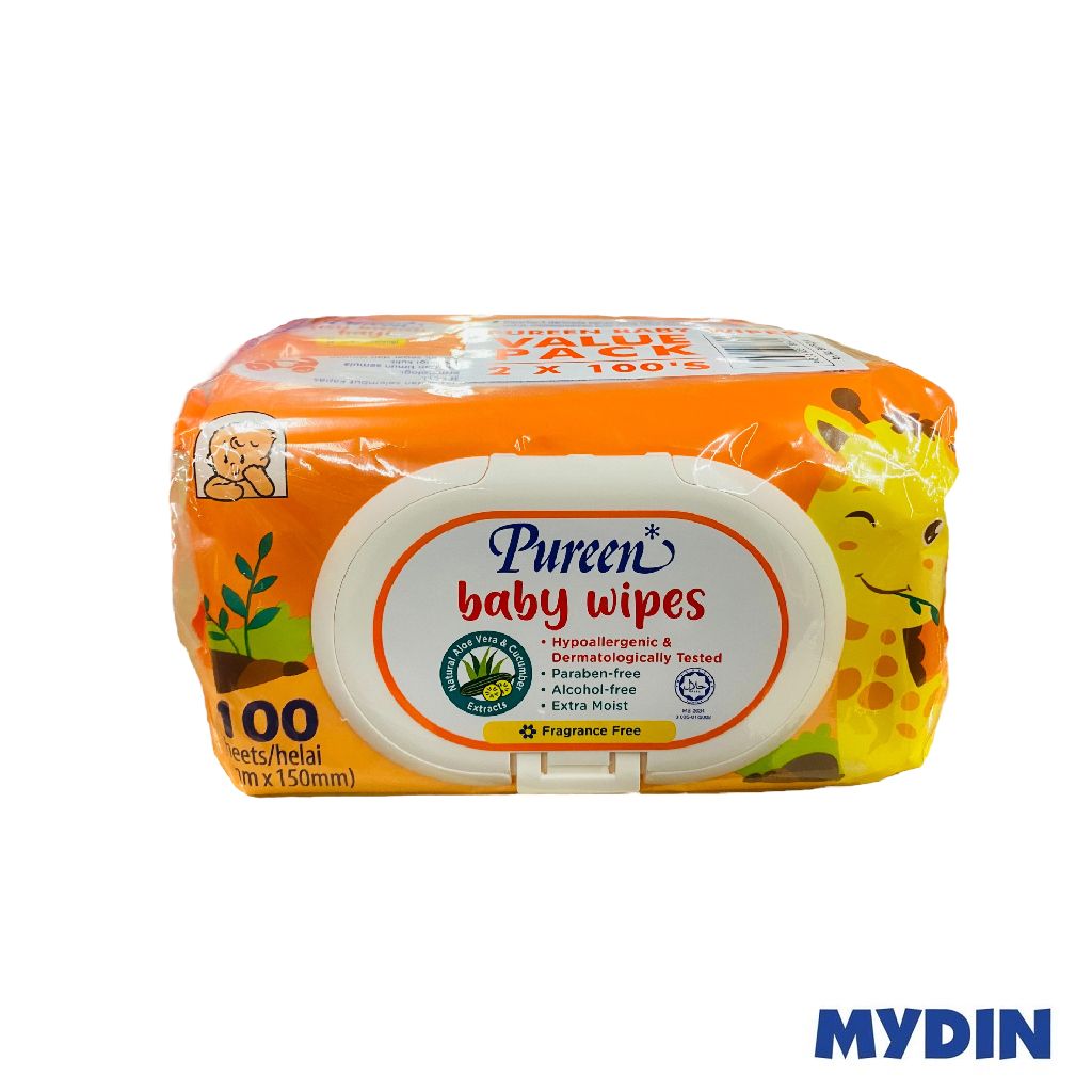 Pureen Baby Wipes Fragrance Free (2 x 100's) | Shopee Malaysia
