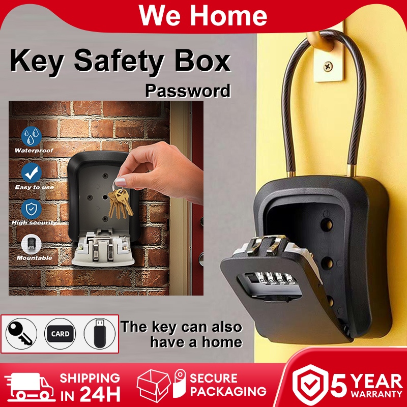 Key Safe Box Wall Mount Numbering Lock Key Storage Lock Box 4 Digits ...