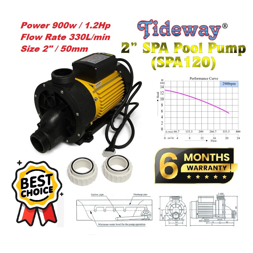 Tideway 1.2Hp / 900w (2-in x 2-inch) SPA Whirlpool Pump | Shopee Malaysia