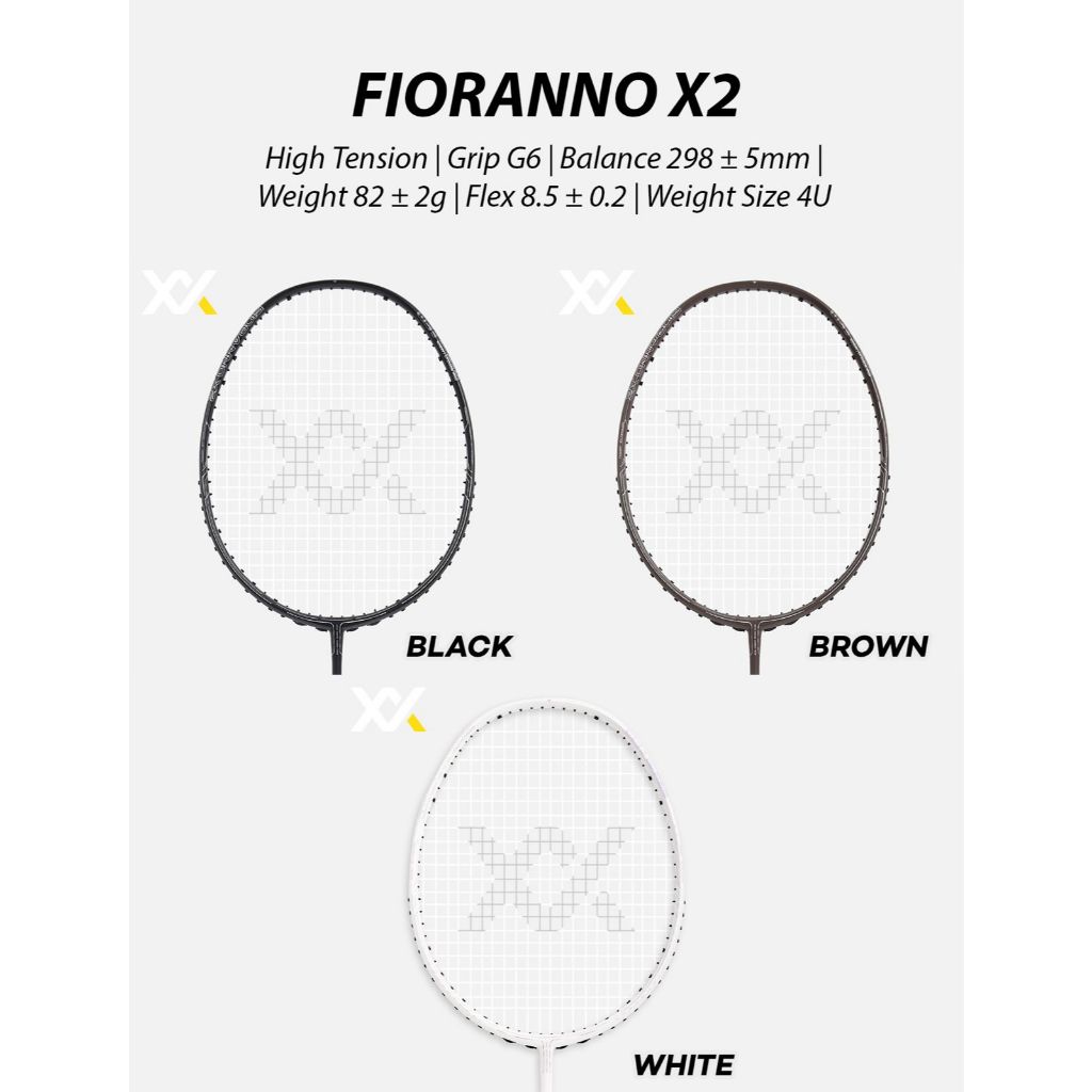 MAXX FIORANNO X2 Reket Badminton Racket 4U High Modulus Graphite ...