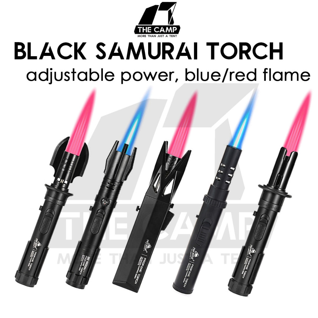 Black Samurai Fire Torch Outdoor Camping Blue Jet Flame Gun Butane Gas ...