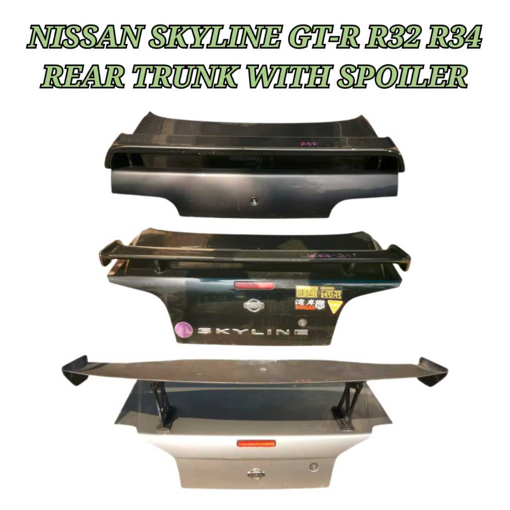 Rear Trunk With Spoiler Nissan Skyline GT-R R32 R34 Rear Trunk With ...