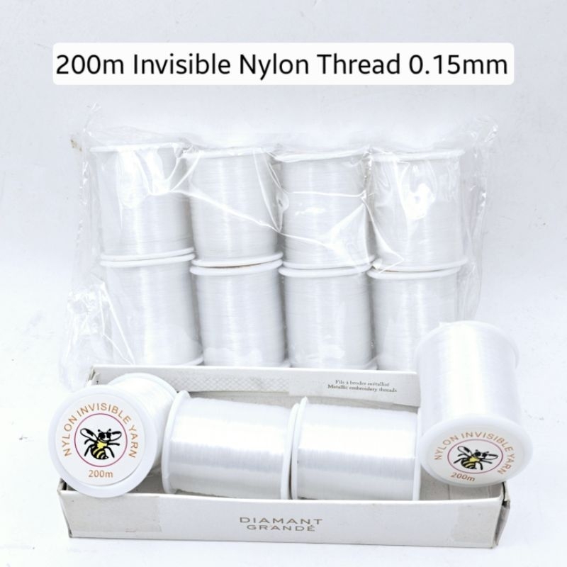 (0.15mm) Invisible Nylon Thread Transparent 200m Tali Tangsi Jahit ...