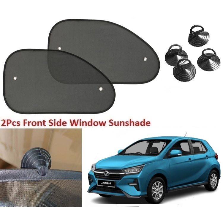 2Pcs Car Window Sunshade Front Side Perodua Axia 2023-2025 Door Visor ...
