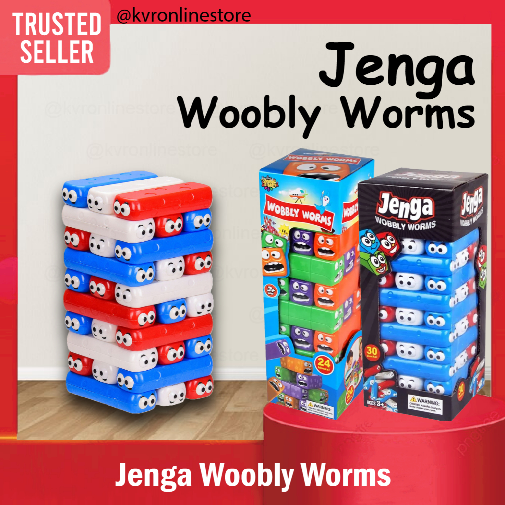 Jenga Wobbly Worms Tower Balancing Game Blocks Game Tower/ Blok ...
