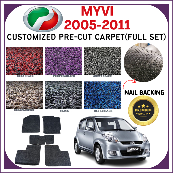 PERODUA MYVI 2005-2011 CUSTOMIZED 12MM CAR CARPET COIL MAT FLOOR MAT ...