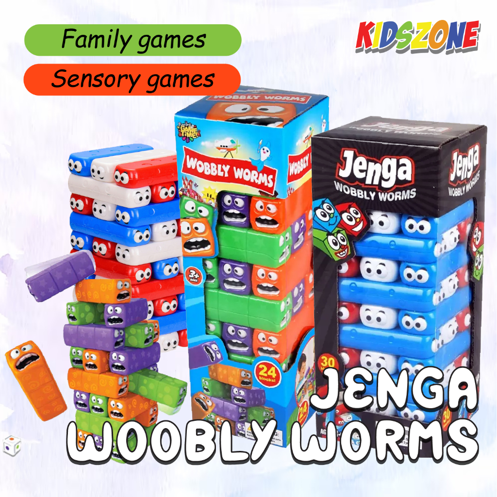 Jenga Wobbly Worms Tower Balancing Game Blocks Game Tower | Shopee Malaysia