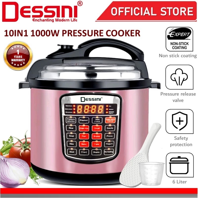 DESSINI ITALY 10IN1 Electric Digital Pressure Cooker Non-stick ...