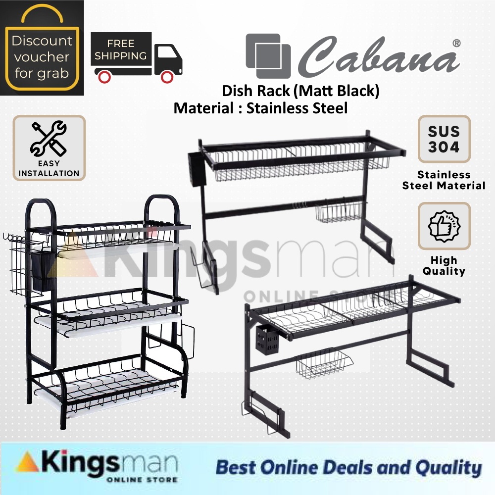 [Kingsman] Cabana Kitchen Stainless Steel Dish Rack Dapur Rak Pinggan ...