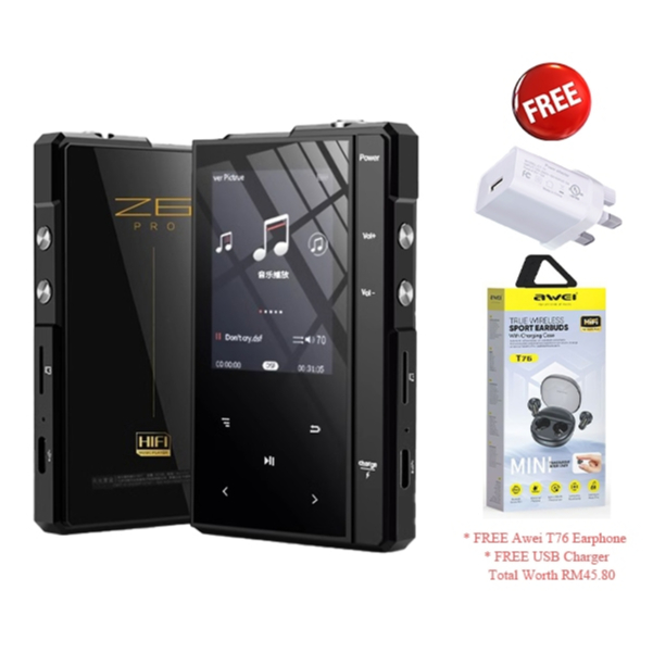 Z6PRO MKII Hardware-Decode DSD512 HiFi MP3 Player with Bluetooth Hi-Res ...