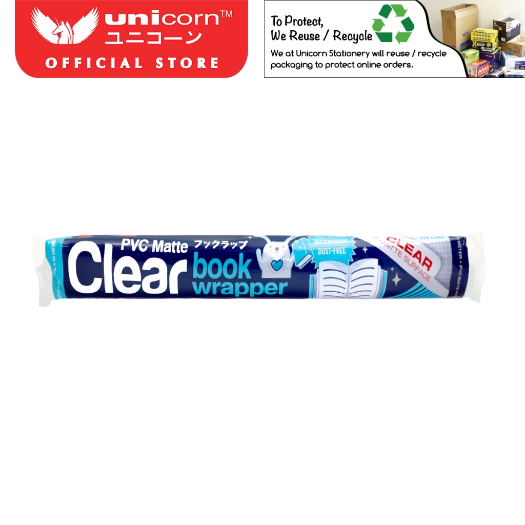 Unicorn PVC Matte Clear Book Wrapper UBWC-340X10M | Shopee Malaysia