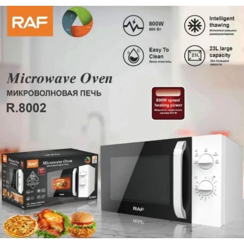 RAF Essential Microwave R.8002, 800 Watt, 23 Liter, 220v, 50Hz, White ...