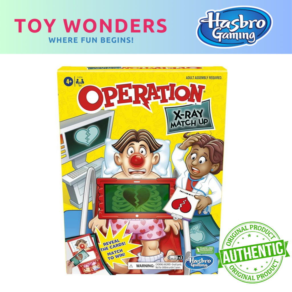 Hasbro Gaming Operation X-Ray Match Up Board Game for 2 or More Players ...