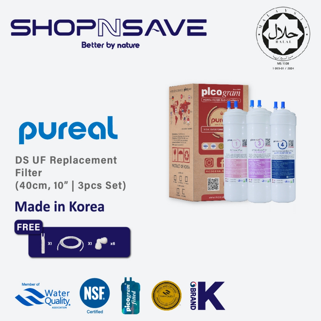 Korea Pureal Picogram 24cm 10inch UF/EP/RO Set Water Filters(3pcs ...