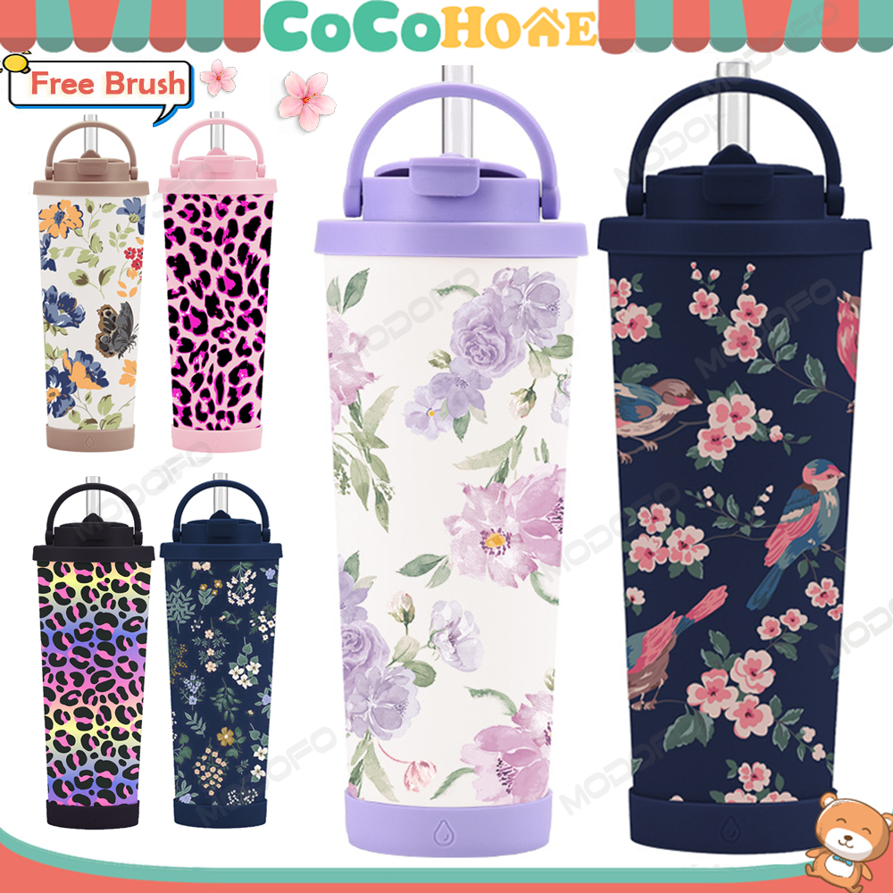 Thermos Bottle Water Cup with Straw 830ML Water Bottle Stainless Steel botol air Aquaflask ...