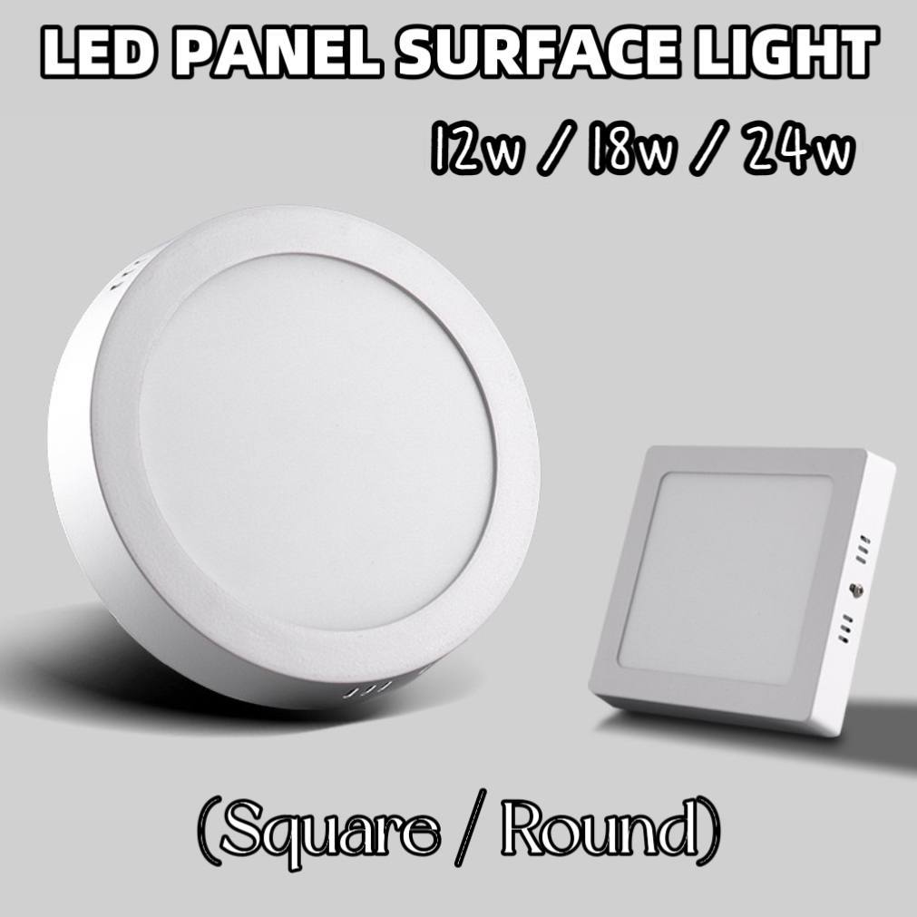Panel LED Light Surface Panel Downlight Lampu Siling Surface Mount 12w ...