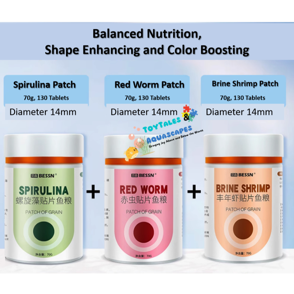 BESSN Red Worm Patch, Brine Shrimp Artemia, Spirulina Patch for ...