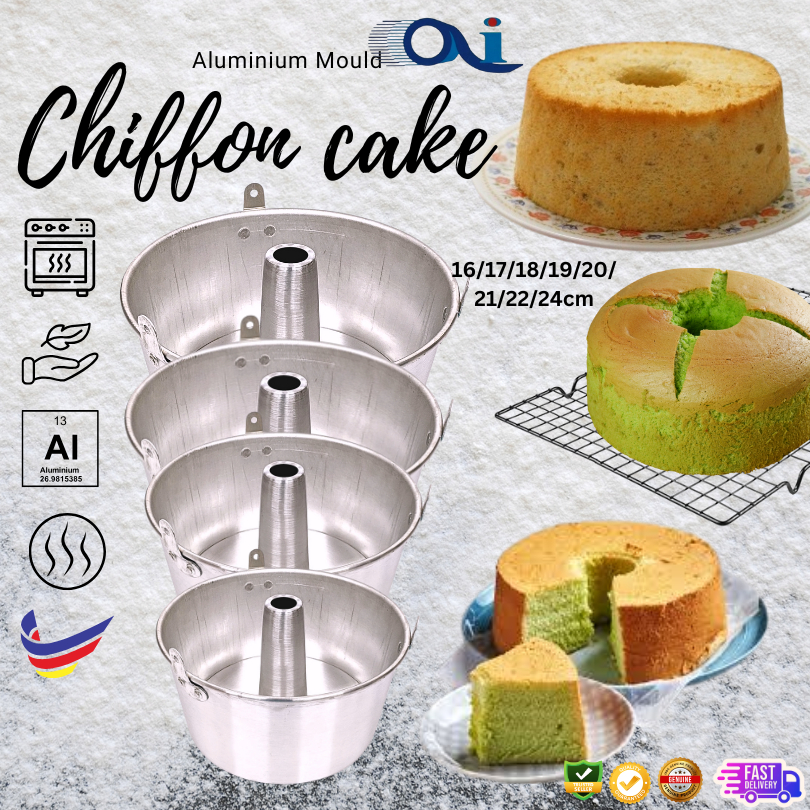 AAI 100% PURE ALUMINIUM CHIFFON CAKE MOLD/CORE TUBE CAKE MOUL/LOOSE ...